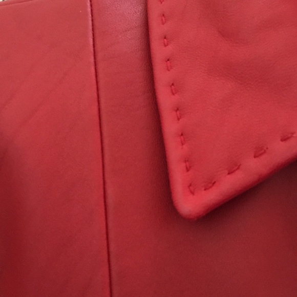 Jones New York | Jackets & Coats | Jones New York Red Genuine Leather ...